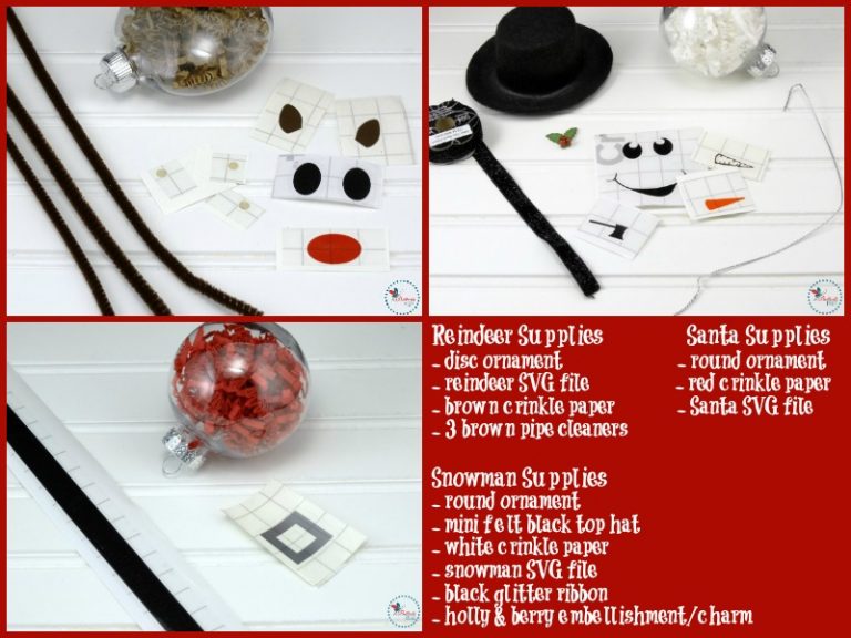 DIY Christmas Ornaments - Crinkle Paper Shreds Character Ornaments