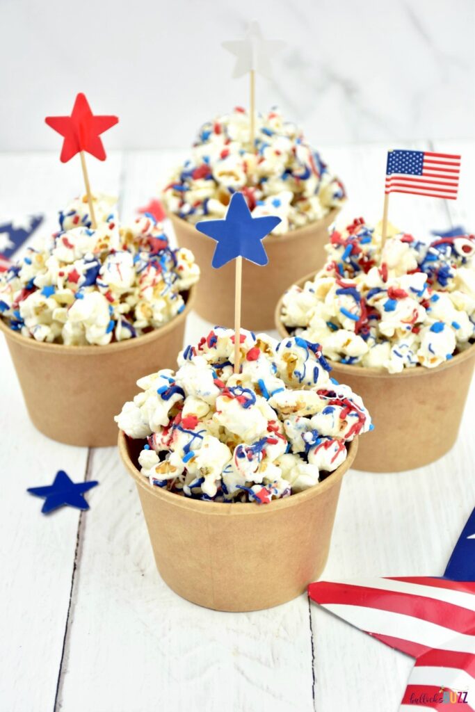 Patriotic Popcorn - Red, White, and Blue Popcorn Recipe - Bullock's Buzz