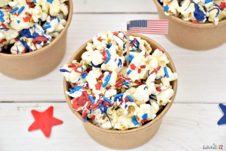 Patriotic Popcorn - Red, White, and Blue Popcorn Recipe - Bullock's Buzz