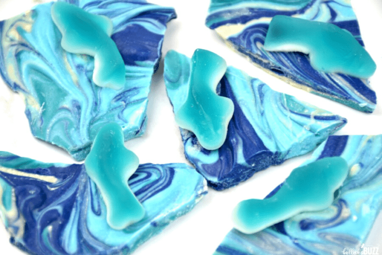 Shark Bark Candy Recipe - Shark Week or Beach Party Recipe - Bullock's Buzz
