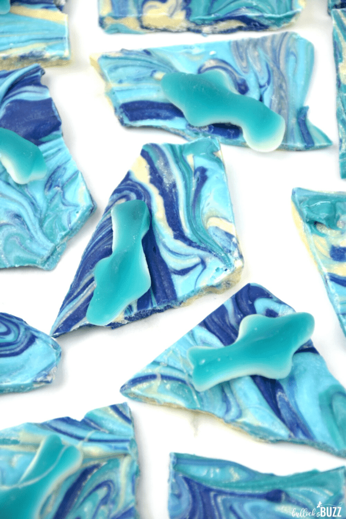 Shark Bark Candy Recipe - Shark Week or Beach Party Recipe - Bullock's Buzz