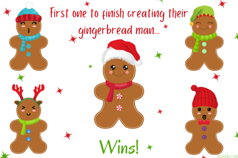 Roll A Gingerbread Man - Free Printable Christmas Game - Bullock's Buzz