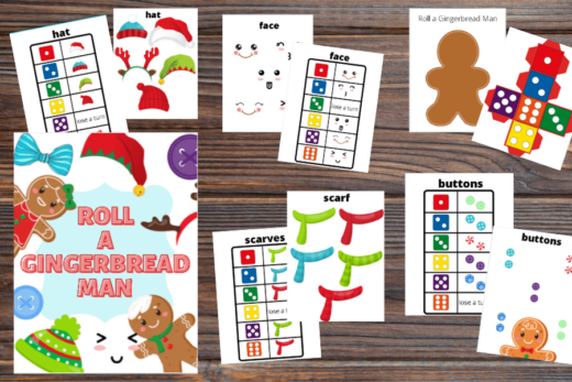 Roll A Gingerbread Man - Free Printable Christmas Game - Bullock's Buzz