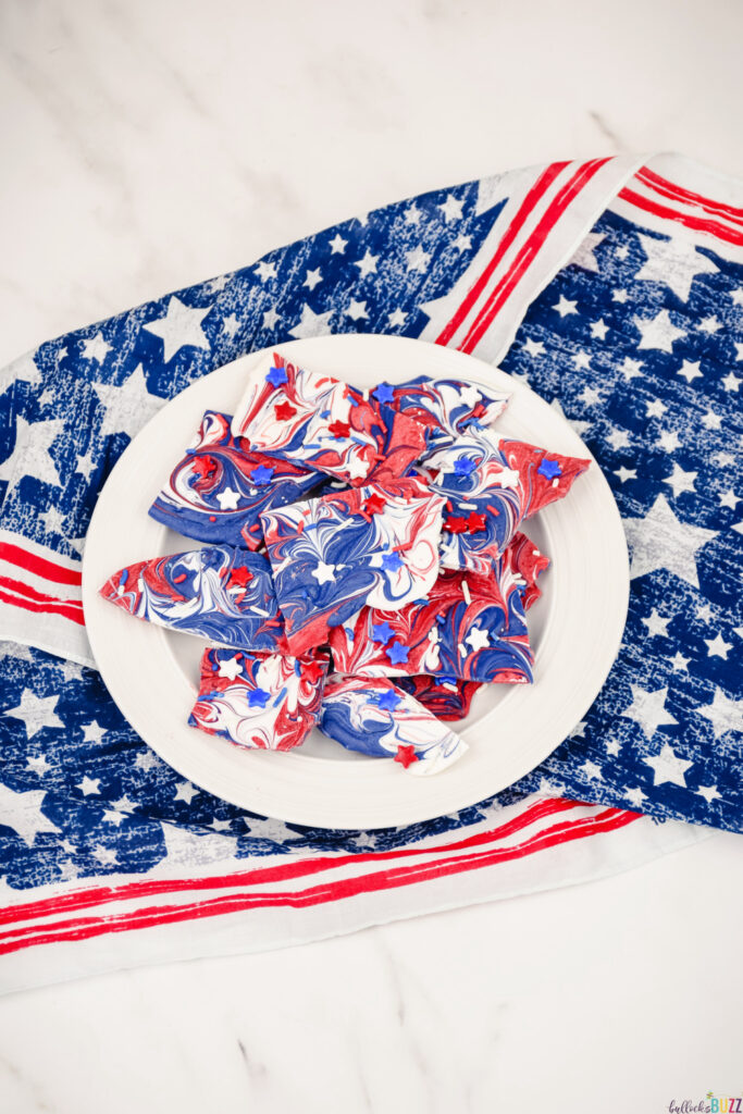 Patriotic Candy Bark: Red, White and Blue Candy Recipe - Bullock's Buzz