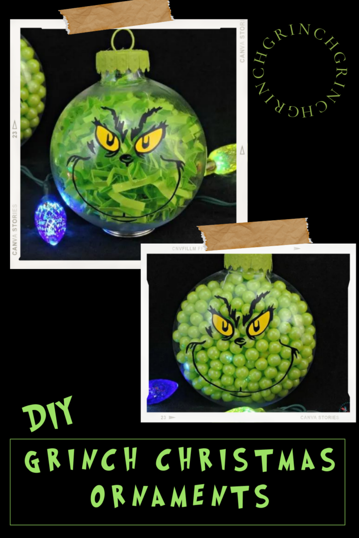 Two DIY Grinch Christmas Ornaments - How to Make Grinch Ornament