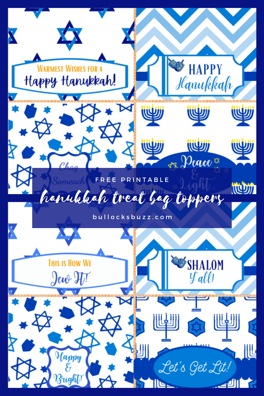 Hanukkah Treat Bag Toppers - Printable - Bullock's Buzz