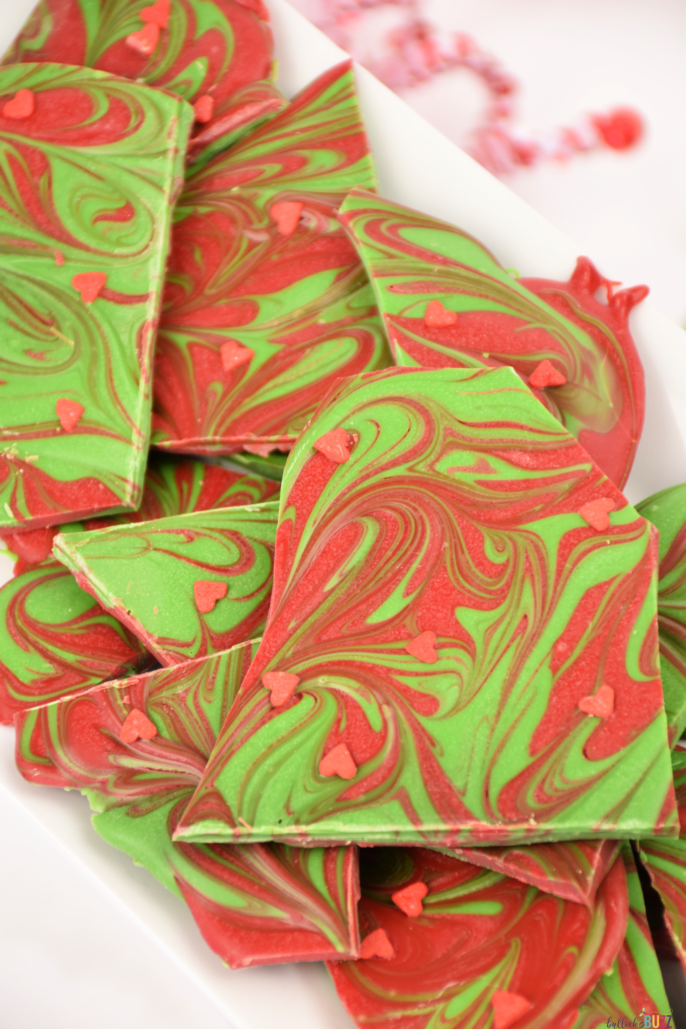 Grinch Bark - Swirled Christmas Candy Recipe - Bullock's Buzz