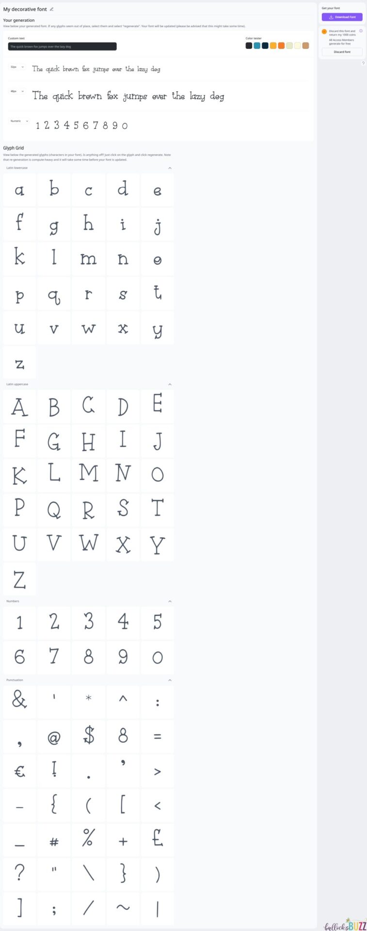 Creative Fabrica Font Generator Review - Bullock's Buzz