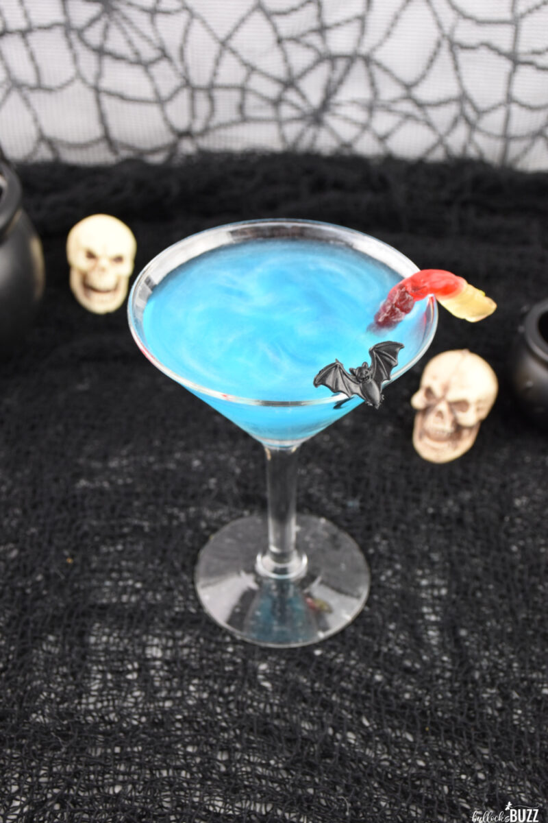 Midnight Moon Cocktail (Sparkling Blue Halloween Cocktail) - Bullock's Buzz